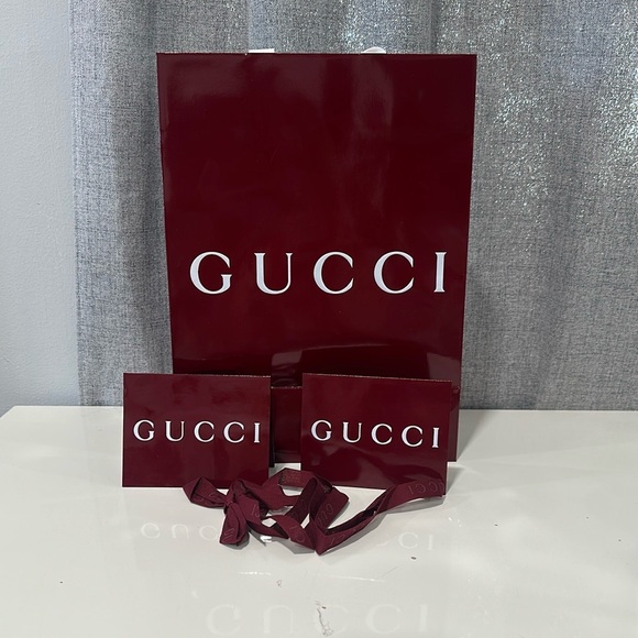 Gucci | Other | Authentic Gucci Burgundy Empty Paper Bag2 Envelopes And ...